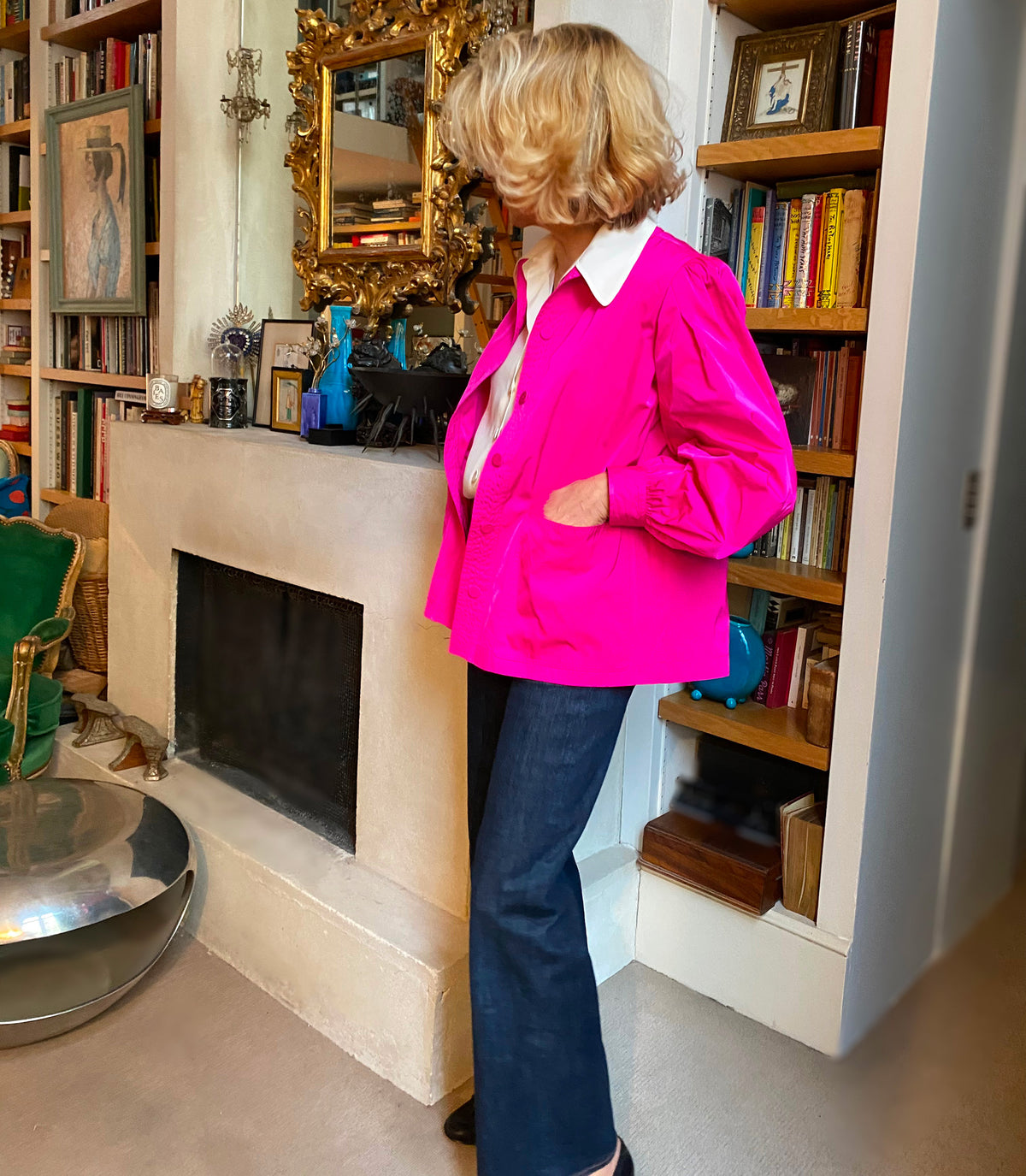 CARSON JACKET- ROSE SHOCKING RADZIMIR TAFFETA | Dovima Paris